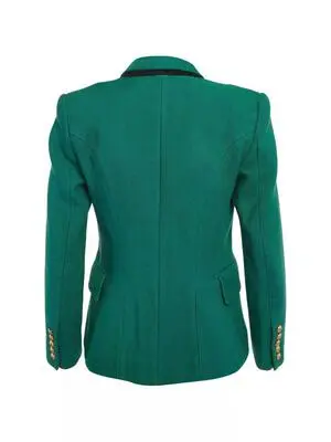 Balmain Basketweave Double-breasted Blazer - Green