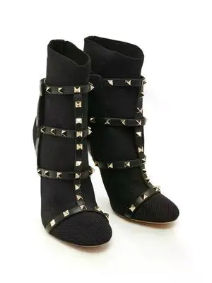 Valentino Garavani Rockstud Bodytech Ankle Boots - Black