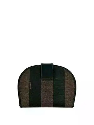 Fendi 20th Century Pequin Coated Canvas Bifold Wallet Small Wallets - Black