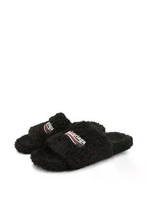 Balenciaga Logo Patch Flat Sole Sandals