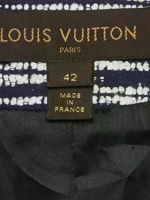 LOUIS VUITTON Navy Tweed V-neck Jacket
