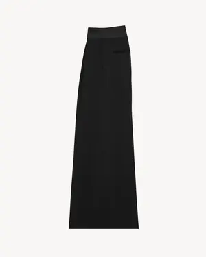 Saint Laurent Wide-leg Tuxedo Pants In Grain De Poudre