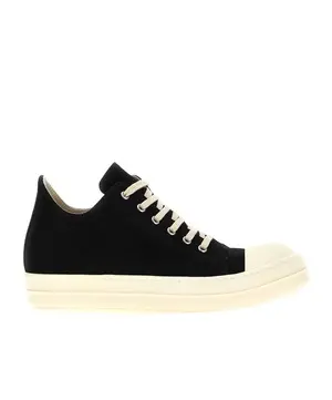 Rick Owens Round Toe Lace-up Sneakers - Black
