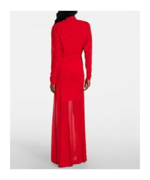 Proenza Schouler Sheer Crepe Jersey Gown - Red