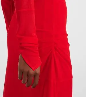 Proenza Schouler Sheer Crepe Jersey Gown - Red