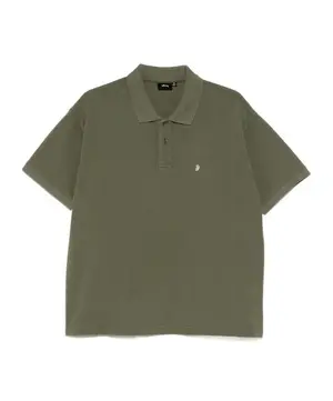 StÜssy Stssy Logo Embroidered Polo Shirt - Green