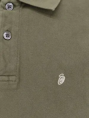 StÜssy Logo Embroidered Polo Shirt - Green