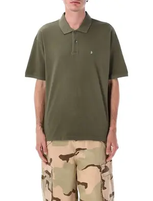 StÜssy Logo Embroidered Polo Shirt - Green