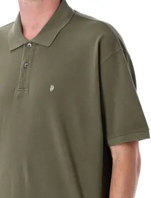 StÜssy Logo Embroidered Polo Shirt - Green