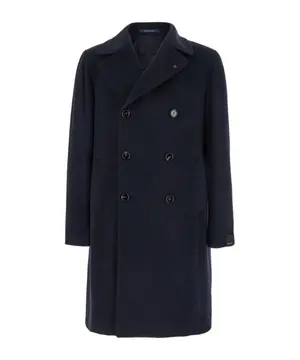 Tagliatore Long Sleeve Double-breasted Coat - Black
