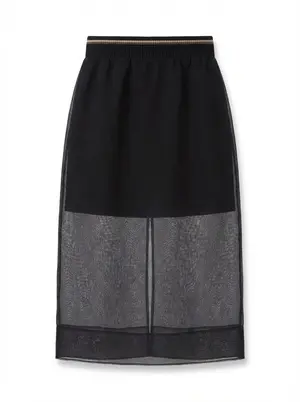 Brunello Cucinelli Semi-sheer Midi Skirt - Black