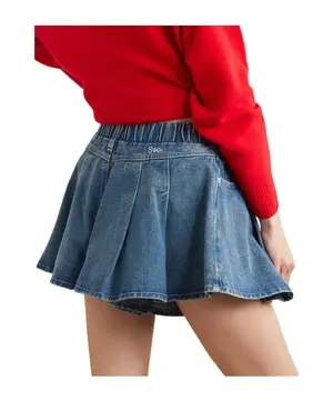 Sea Denim Pleated Skort