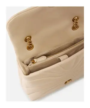 Pinko Large Love Bag Puff Quilted Shoulder Bag With Butterfly Motif Clasp