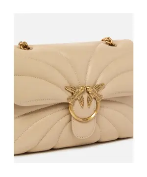 Pinko Large Love Bag Puff Quilted Shoulder Bag With Butterfly Motif Clasp