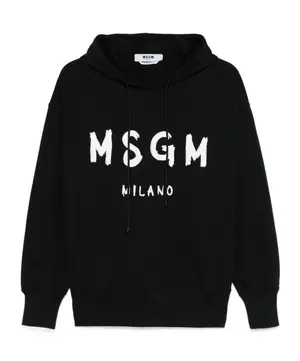 MSGM Logo-print Hoodie - Black