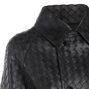 Bottega Veneta Intrecciato Leather Coat