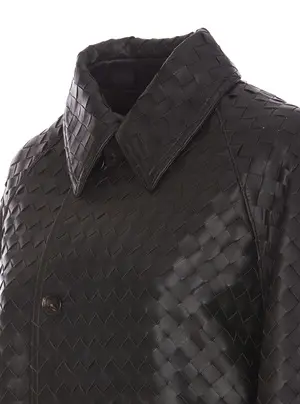 Bottega Veneta Intrecciato Leather Coat
