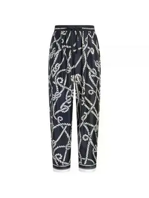 Dolce & Gabbana Marina Print Silk Twill Vanity Trousers