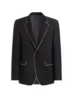 Dolce & Gabbana Martini Light Single-breasted Wool Twill Jacket - Blue