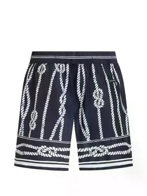 Dolce & Gabbana Marina Print Canvas Swim Boxer Shorts