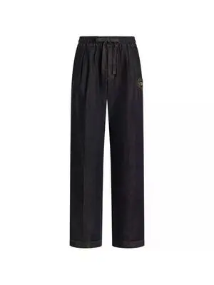 Dolce & Gabbana Denim Joggers With Patch - Blue