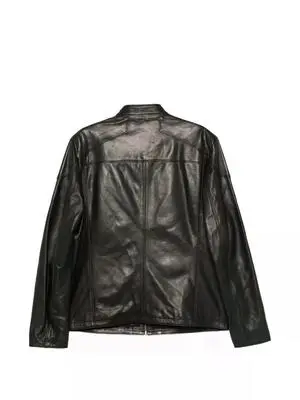SERGIO MORETTI FIRENZE Zip-up Leather Jacket - Black