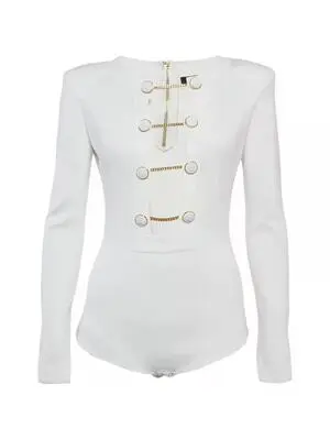 Elisabetta Franchi Ribbed Bodysuit - White
