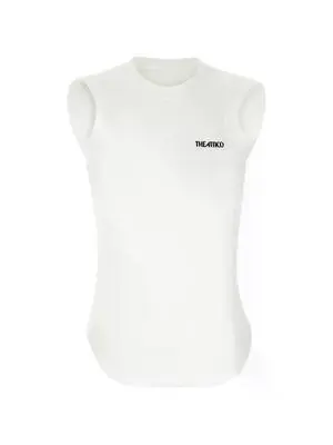 Attico Embroidered Logo T-shirt - Neutrals