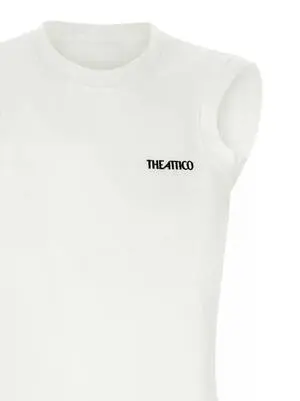Attico Embroidered Logo T-shirt - Neutrals
