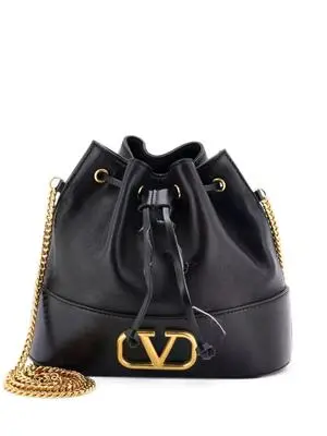 Valentino Garavani Vlogo Leather Bucket Bag