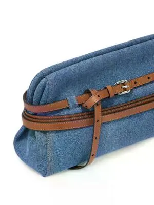 Moschino Belted Denim Clutch Bag