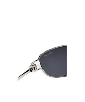 Gucci Rectangular Frame Sunglasses With Interlocking G Detail