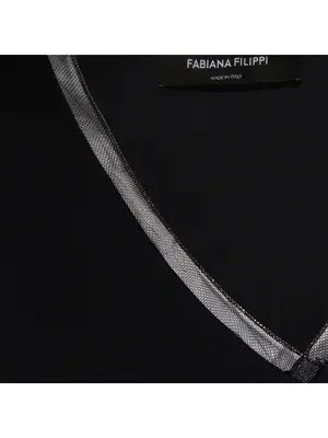 Fabiana Filippi Trimmed V-neck Long Sleeve Top