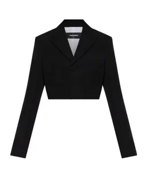 Dsquared2 Long-sleeved Cropped Blazer - Black