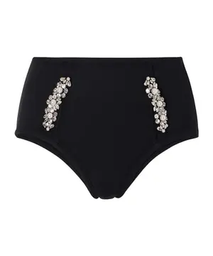 Simone Rocha Embellished Ribbed Shorts - Black