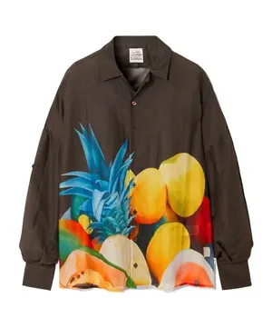 DONDE ESTEBAN Printed Silk Shirt - Brown