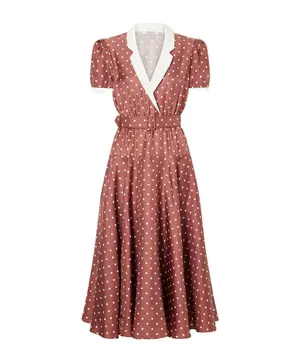 RODARTE Polka-dot Crepe-trimmed Midi Dress