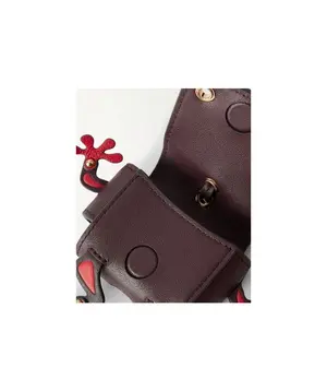 ANYA HINDMARCH Frog Textured-leather And Gold-tone Earphone Case