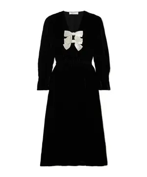 Sea Long Sleeve Midi Dress - No