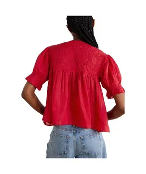 Sea Cropped Pleated Ramie-voile Blouse