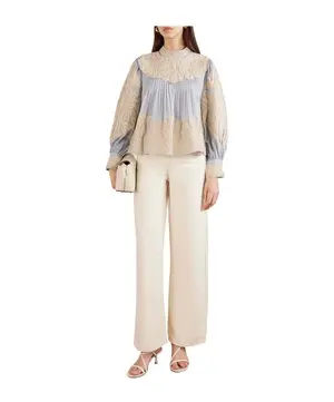 Sea Alexandra Embroidered Cotton-voile Blouse