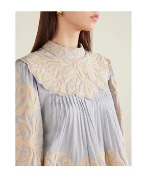 Sea Alexandra Embroidered Cotton-voile Blouse