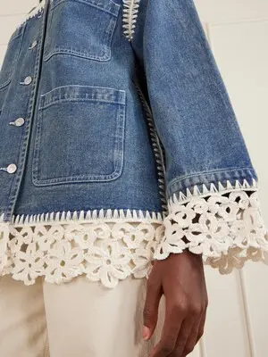 Sea Stasia Crochet-trimmed Denim Jacket - No