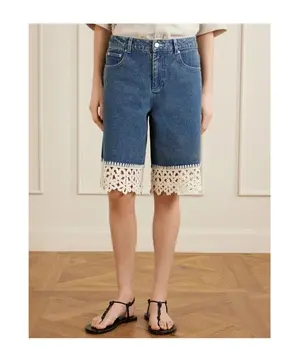 Sea Stasia Crochet-knit Denim Shorts - No