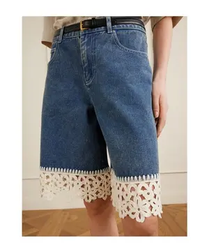 Sea Stasia Crochet-knit Denim Shorts - No