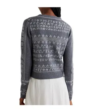 Sea Embroidered Wool Cardigan