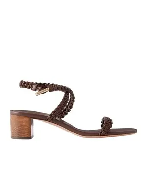GIANVITO ROSSI 45 Braided Leather Sandals - Multicolor
