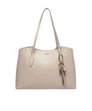 Guess Logo Letter Shoulder Bag - Nude