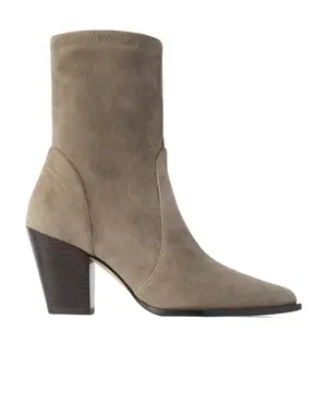 STUART WEITZMAN Block Heel Stretch Ankle Boots - Multicolor
