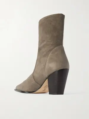 STUART WEITZMAN Block Heel Stretch Ankle Boots